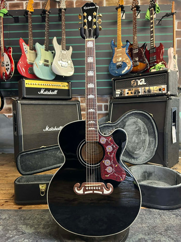 Epiphone J-200EC Studio Ebony 2022 Jumbo Electro-Acoustic Guitar | Sell ...