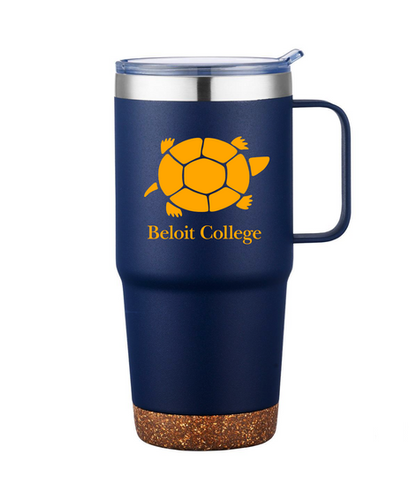 Beloit College Turtle 24 oz Navy Vacuum Insulated Travel Mug with Cork ...