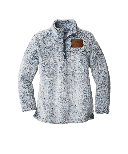 Embroidered Leatherette Patch- Port Authority® Ladies Cozy 1/4-Zip ...