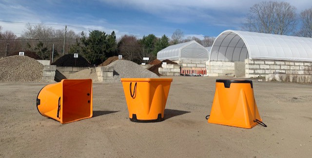 Square Barrel | Landscape and Construction Debris Barrel | Large Orange ...