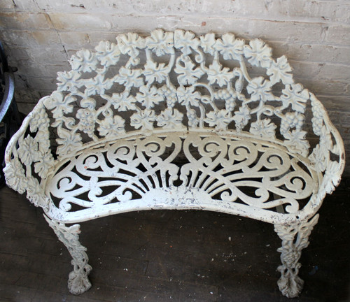 White Wrought Iron Garden Bench | zapprops