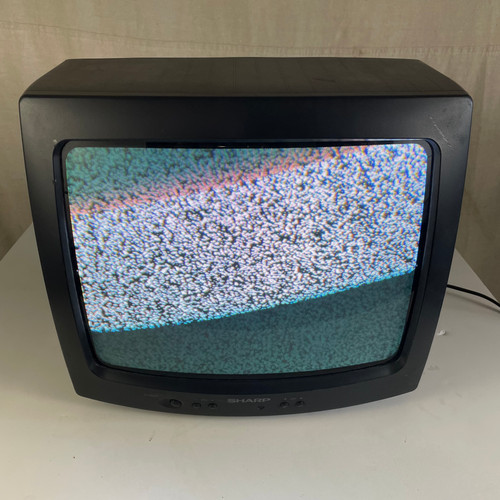 Small Sharp Black CRT TV | zapprops