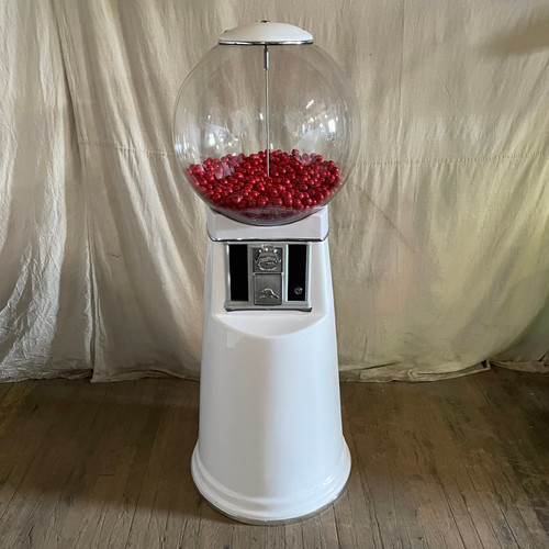 White Jumbo Standing Gumball Machine | zapprops