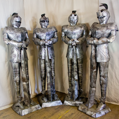Silver Knights in Armor with Swords | zapprops