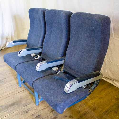 Blue Airplane Seats (Bank of Three) | zapprops