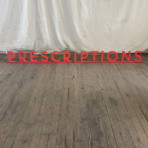 Red Wooden Prescriptions Sign | zapprops