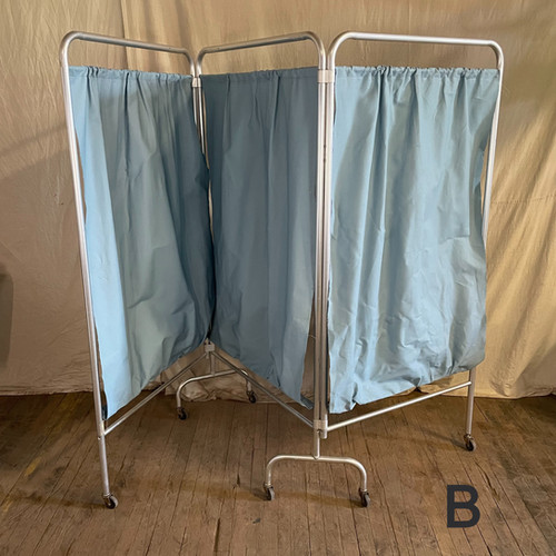 Blue Fabric Hospital Room Divider Medical Privacy Screen On Wheels ...