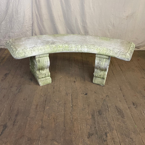 Large Curved Stone Garden Bench | zapprops