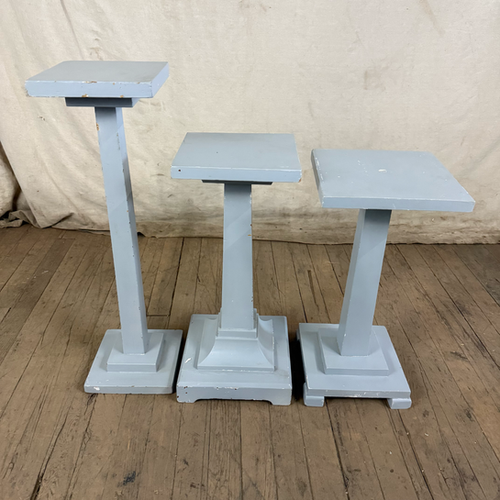 Grey Wooden Display Pedestals | zapprops