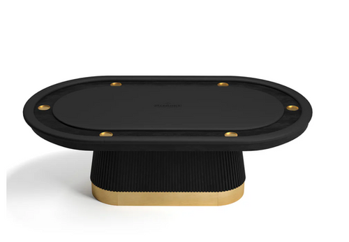 PROHIBITION TEXAS HOLD'EM POKER TABLE (black+brass) | Allentown Tables