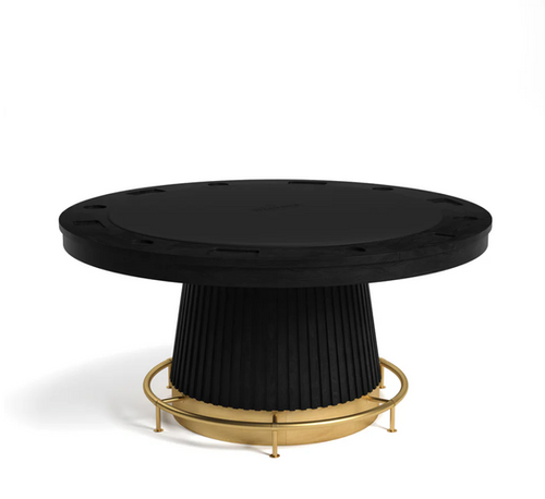 PROHIBITION 60" POKER TABLE (black+brass) | Allentown Tables