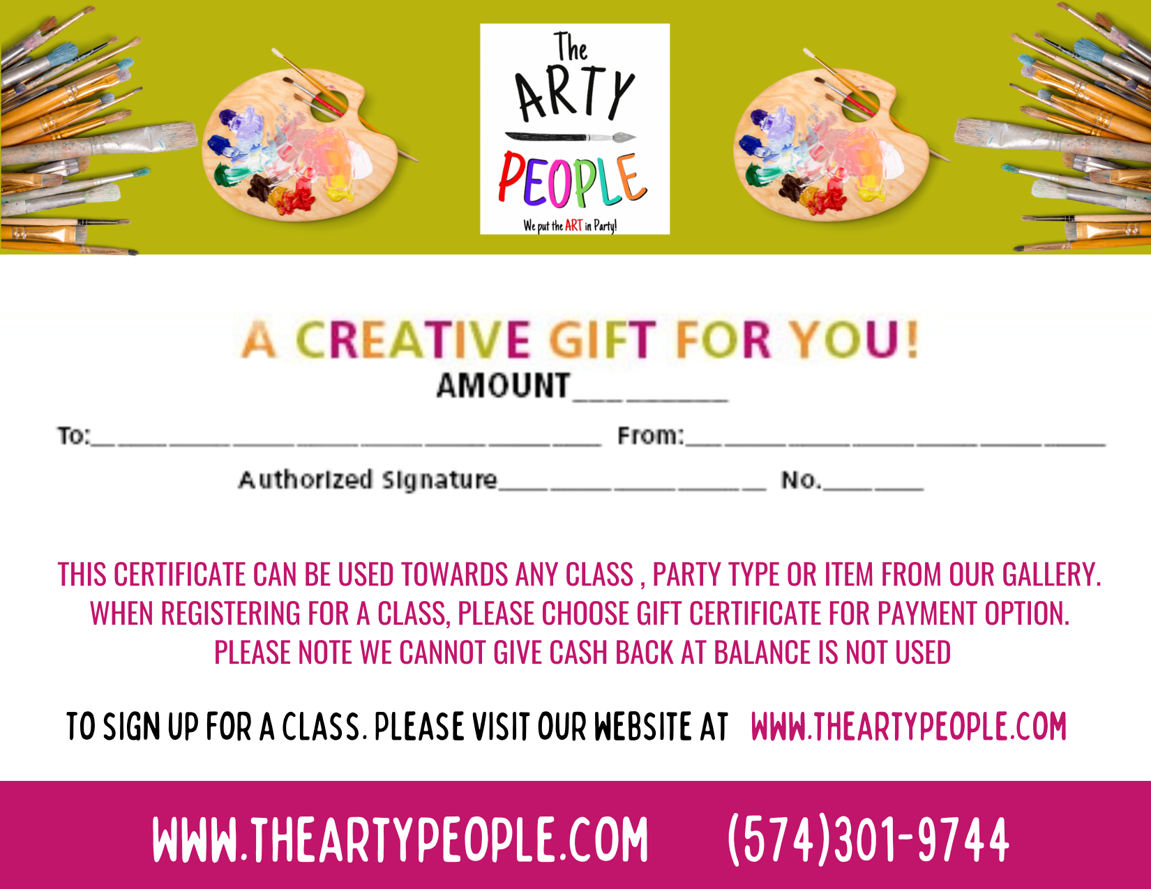 Gift Card | The Arty People