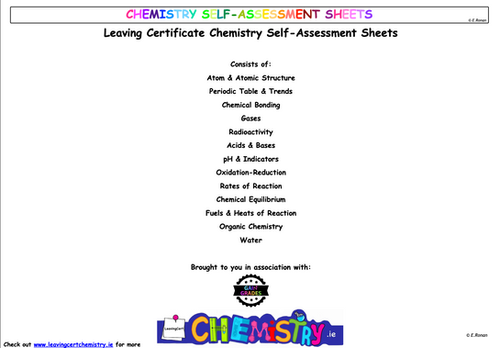Chemistry Self-Assessment Booklet | LeavingCertChemistry