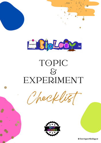 Biology Topic & Experiment Checklists | LeavingCertBiology