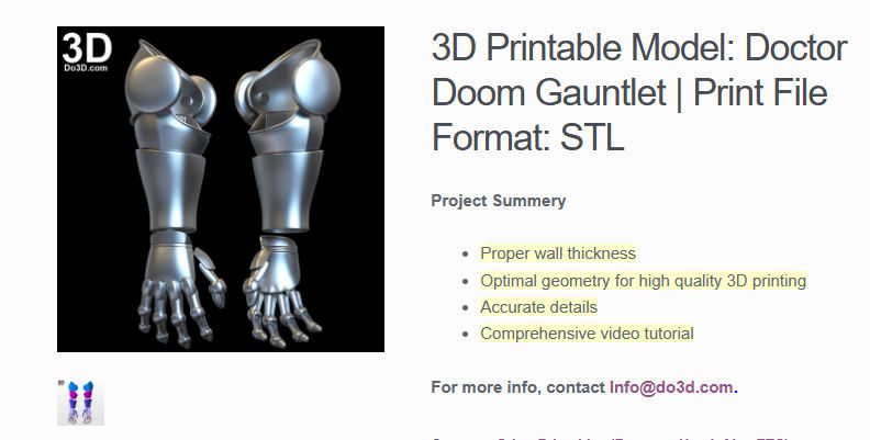 Doctor Doom Gauntlet | Do3D
