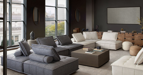 8 Pcs Light Sand Or Grey Fabric Modular | Millennial Furniture