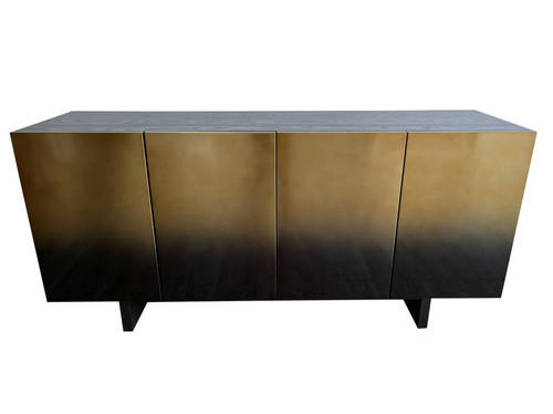 Glam Black Ash + Gradient Stainless Steel Buffet | Millennial Furniture