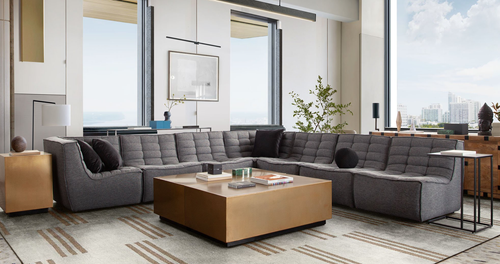 Gray Fabric Modular Sectional 7Pcs | Millennial Furniture