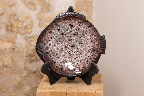 Six assiettes poisson signées Marius Giuge, Vallauris années 60/70 ...