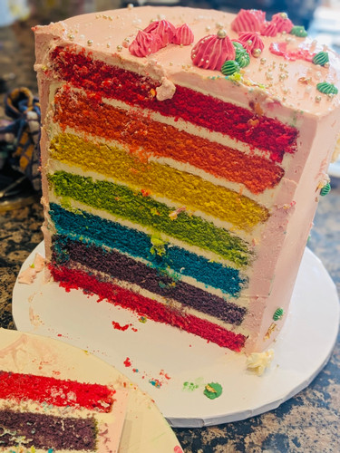 Whole rainbow sponge cake | The Tipsy Bakery