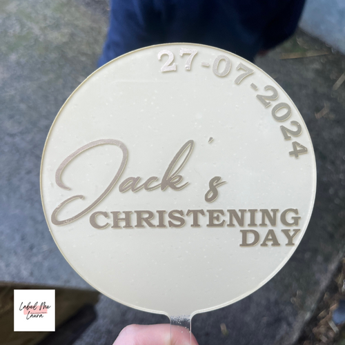 Circle Acrylic Cake Toppers | Label me Laura