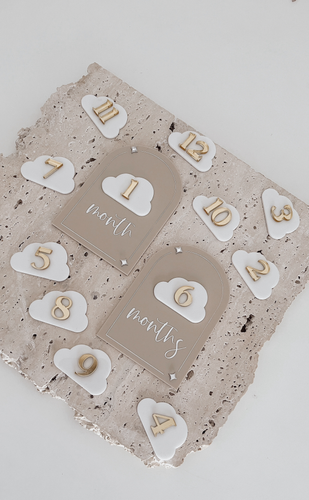 Interchangeable Milestone Plaque - Cloud Design | Zenski Collection