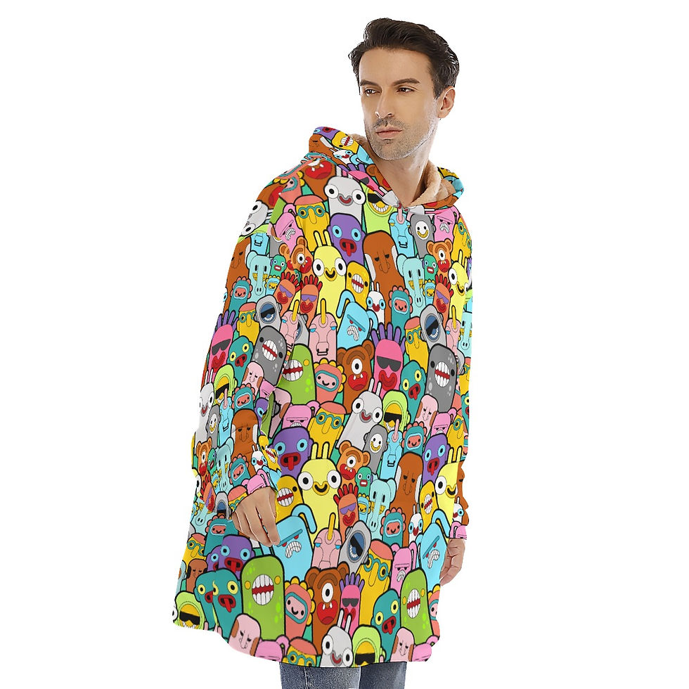 Party Monsters Unisex Sherpa Oodie | Captain Fantastic