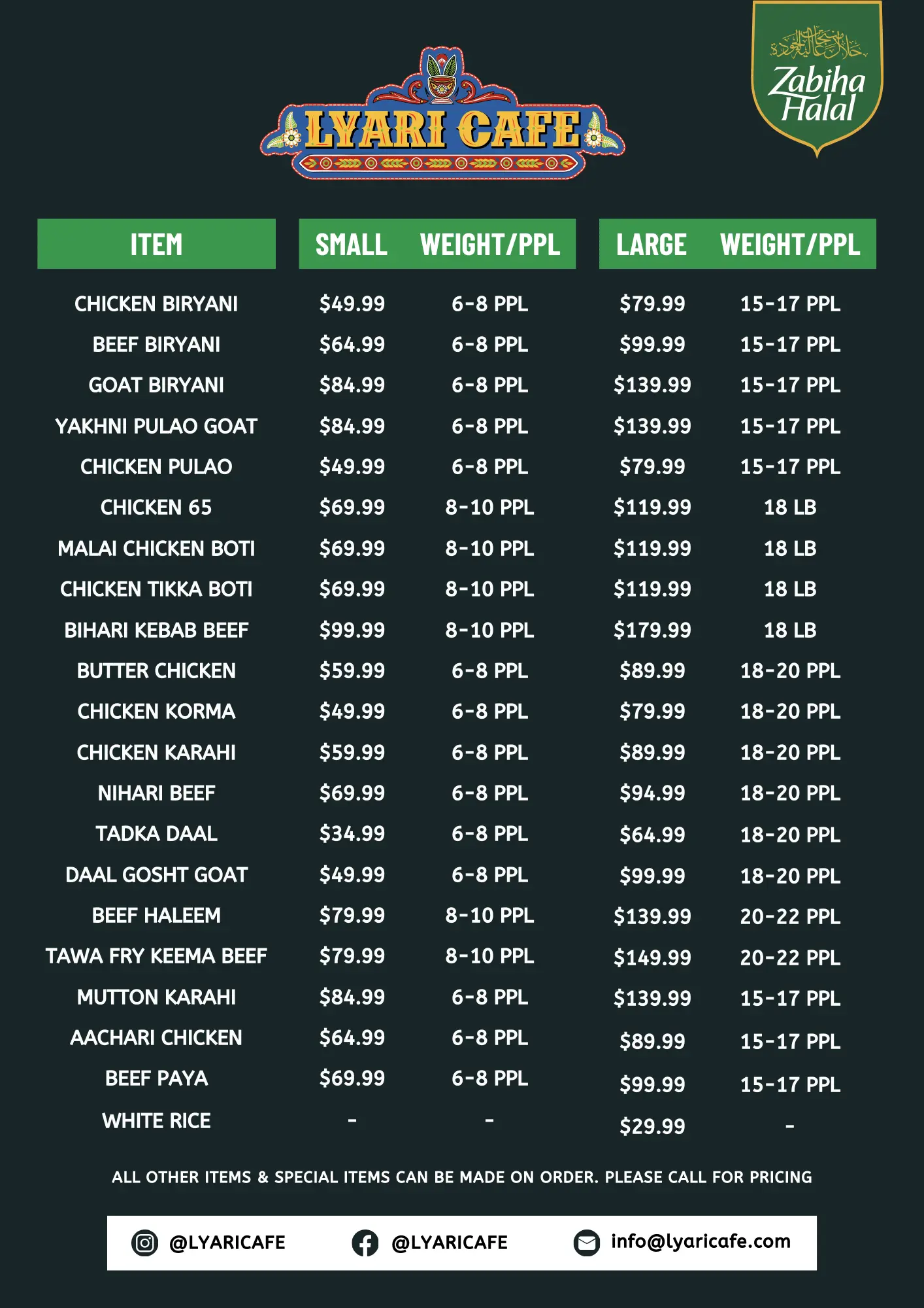 Indian Pakistani Food Catering Dallas | Lyari Cafe