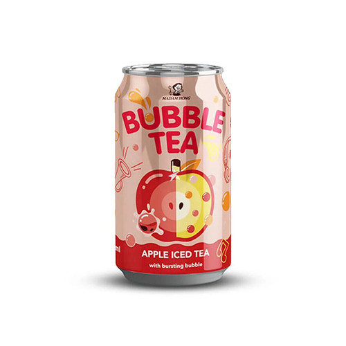 Madam Hong Bubble Tea Apple Iced Tea with Bursting Bubbles 320ml ...