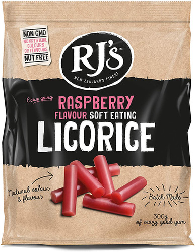 RJ's Raspberry Licorice 300g | Candy World UK