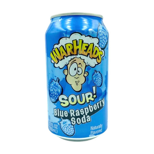 Warheads Sour Blue Raspberry Soda 355ml | Candy World UK