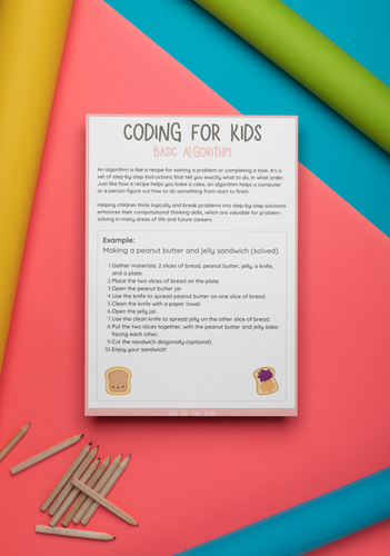 Coding for Kids Worksheet/Lesson Plan - Basic Algorithms | Out Of The ...
