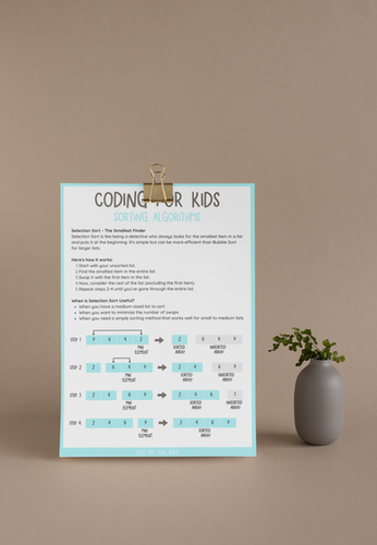Coding for Kids Worksheet/Lesson Plan - Sorting Algorithms | Out Of The ...