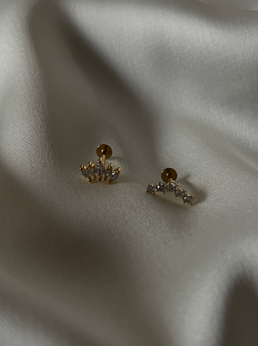 Cora Flat Screw-Back Studs (SS) | lastnight