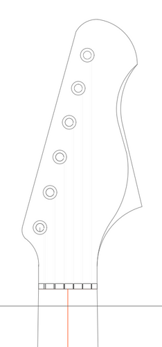 Neck Template - Flat Headstock | meridenoguitars