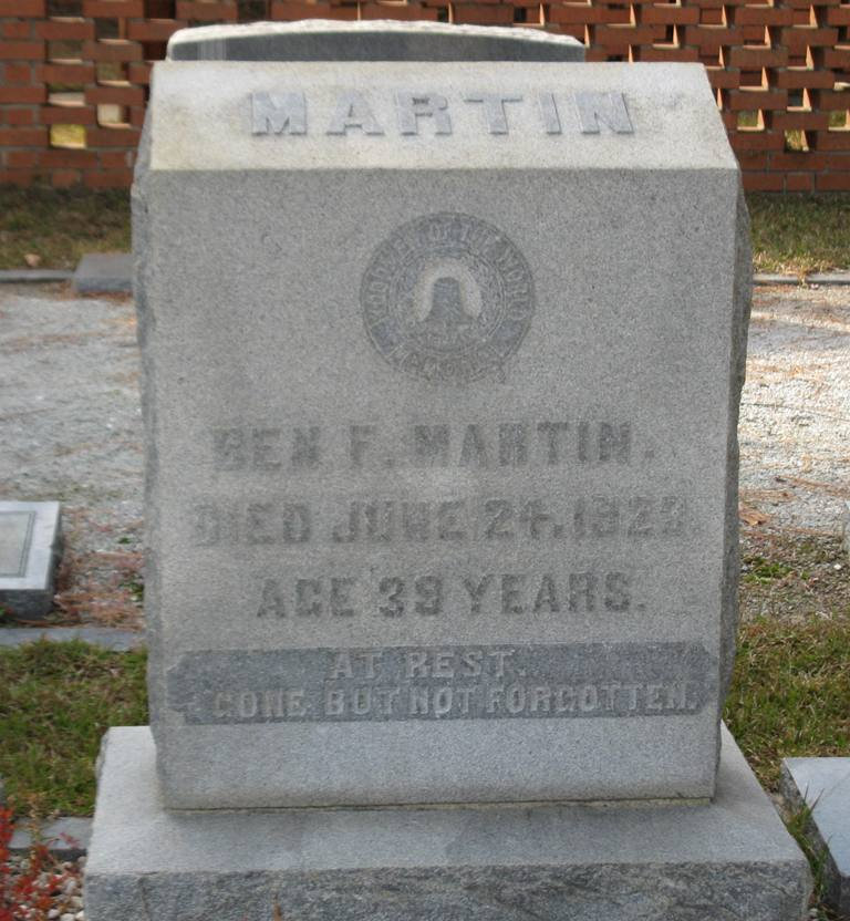 The Death of Benjamin F. Martin, Sr. (1885-1923)