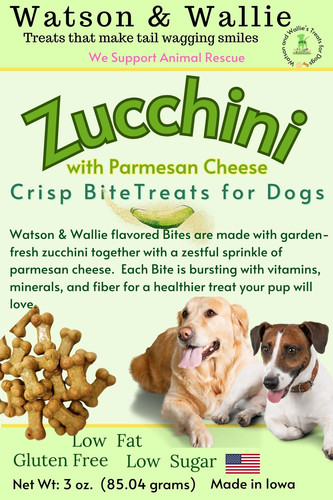 Zucchini with Parmesan Cheese Crispy Dog Treats | Watson & Wallie