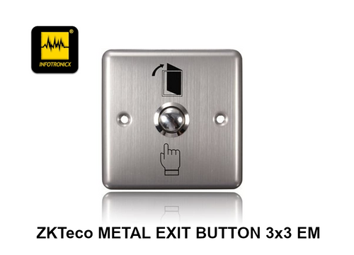 ZKTeco METAL EXIT BUTTON 3x3 EM | Biometric Machines