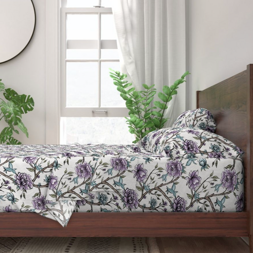 Garden Hummingbirds Sheets | Fox & Willow Design