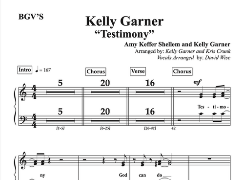 Choir Arrangement "Testimony" | Kelly Garner