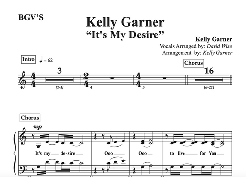 BGV Arrangement "It's My Desire" | Kelly Garner