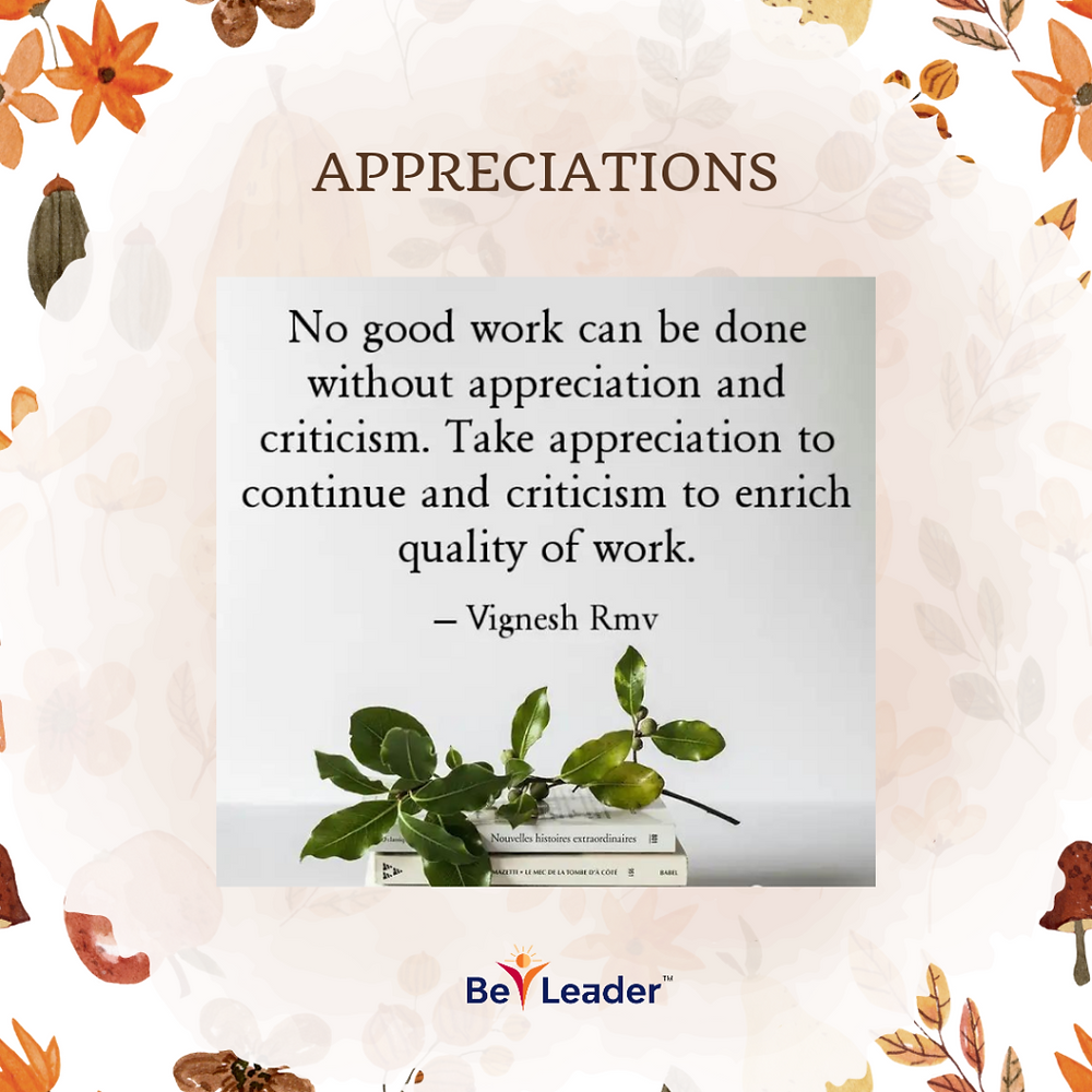 Benefits of showing appreciation in workplace.