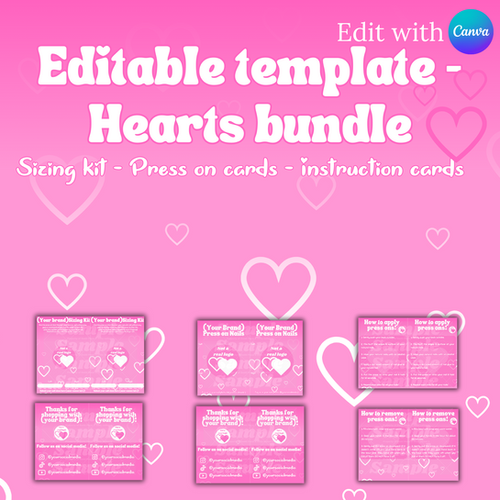 Hearts Bundle - Editable Template | Badd press