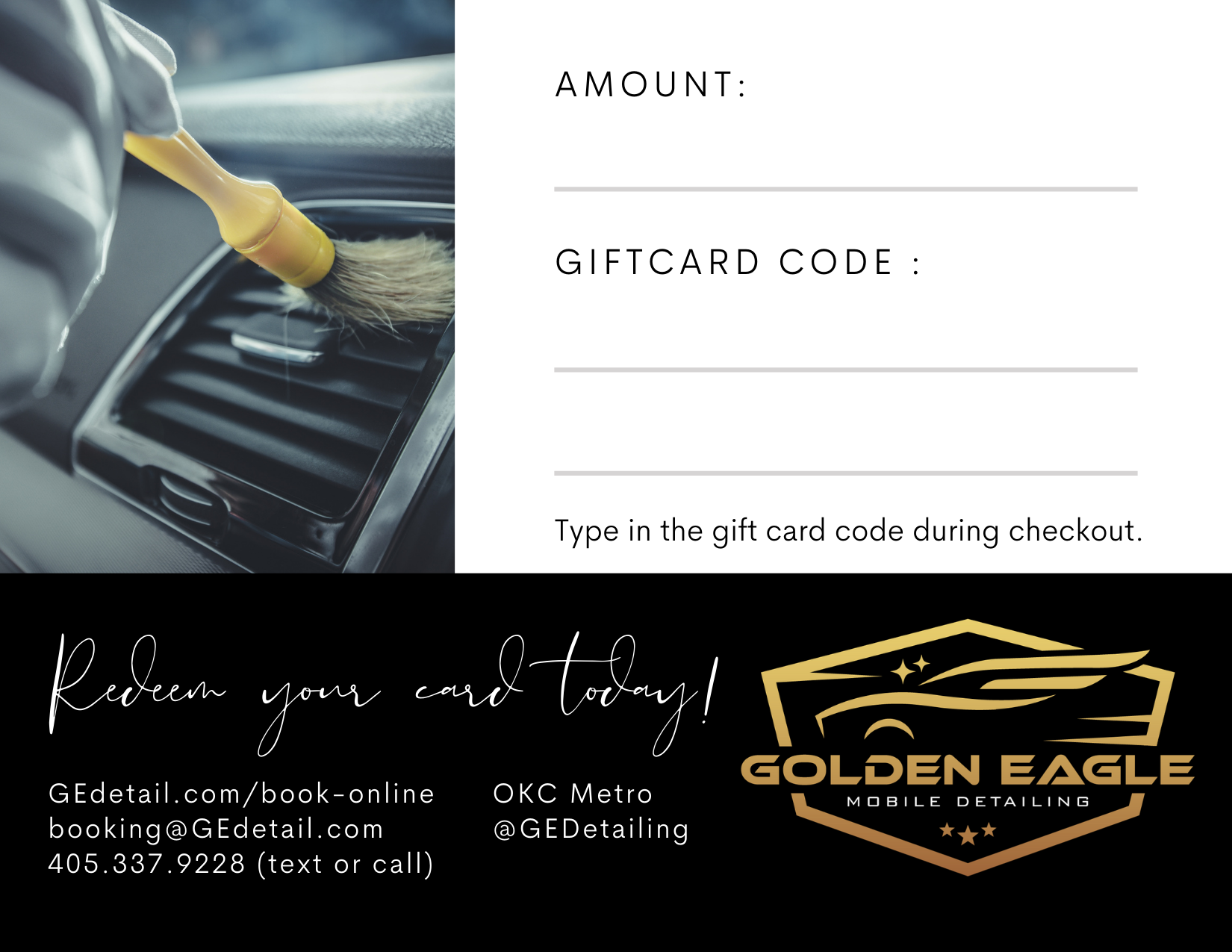 Gift Card | Golden Eagle Mobile Detailing | USA