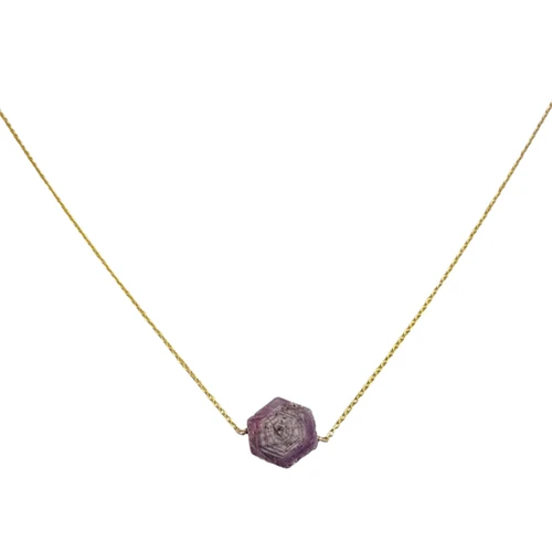 Natural Ruby Hexagon Necklace | NOLA Rock Co.