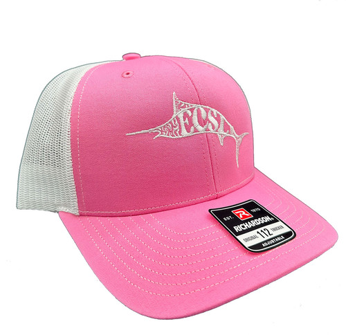 ECSL Pink Hat with White Marlin Embroidery | East Coast Saltwater