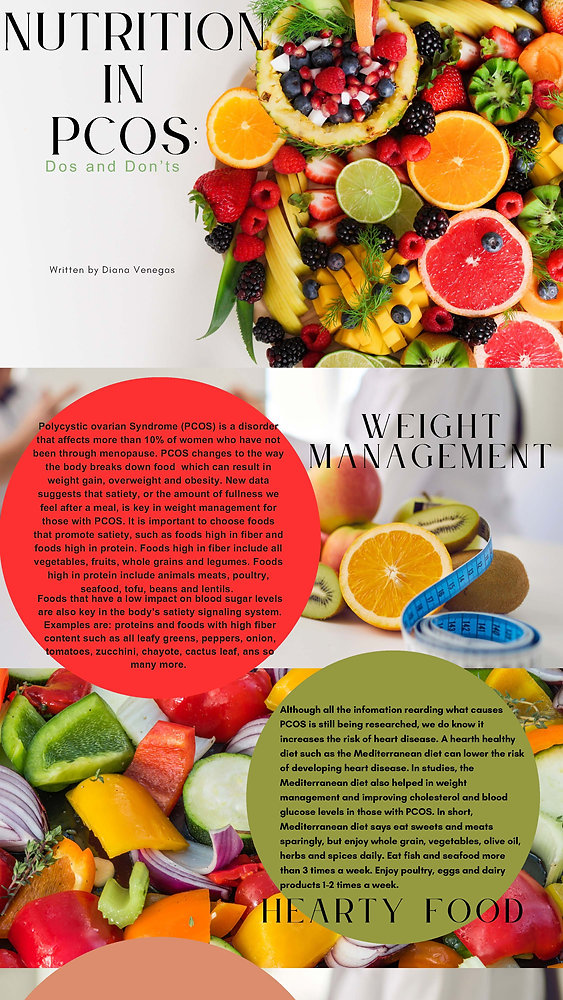 Nutrition in PCOS: Do's and Dont's by dietetic intern Diana Venegas