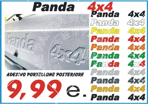 ADESIVO STICKERS PORTELLONE POST. FIAT PANDA 4x4 COD. #01004 COLORI ...