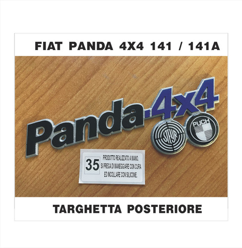 FIAT PANDA 4X4 141 / 141A LOGO A RILIEVO FREGIO EMBLEMA SCRITTA ...