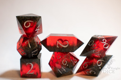 "Dying Embers" Full Dice Set | Dragon Knight Dice